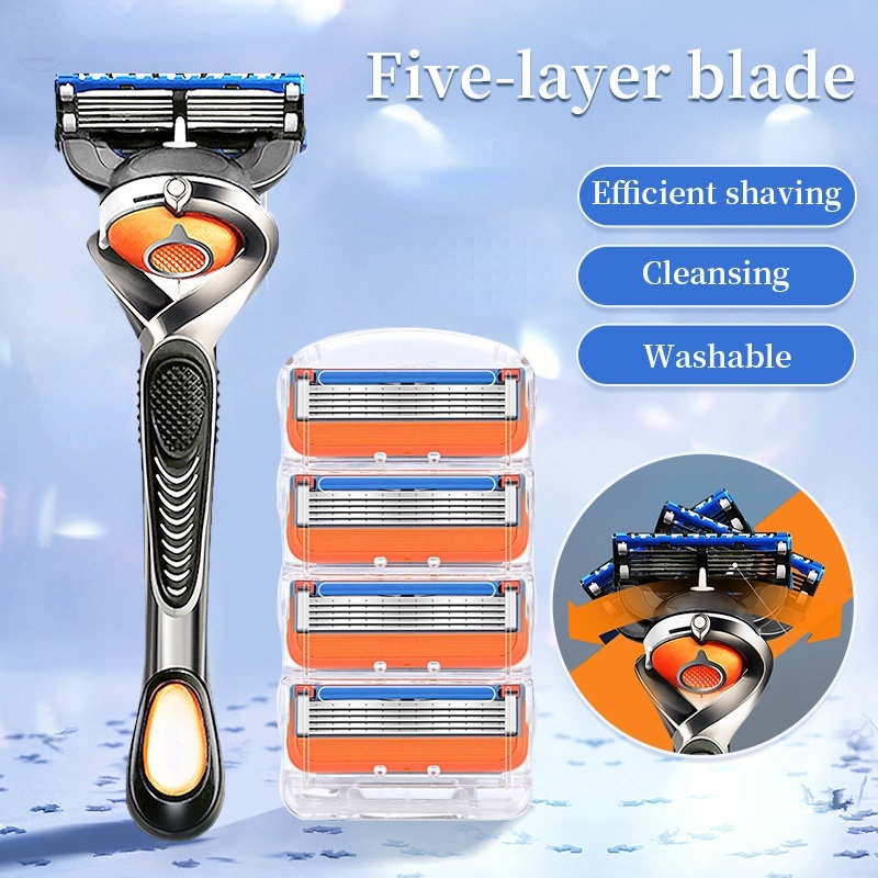 Universal Men's Shaver Manual Razor Blades 5-Layer Blades Head/Men's ...
