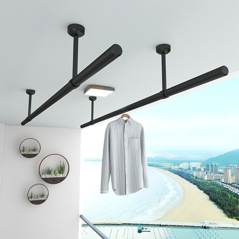 Balcony clothes drying pole fixed household clothes drying pole top ...