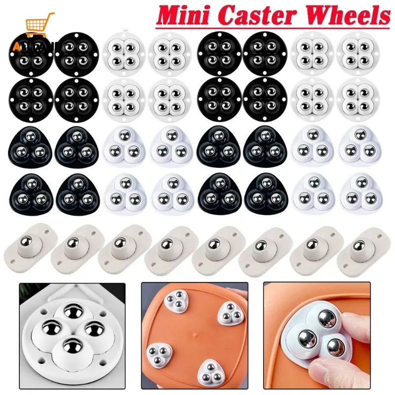 1/3/4 Beads Mini Swivel Casters/ Self Adhesive Universal Pulleys/ 360 ...