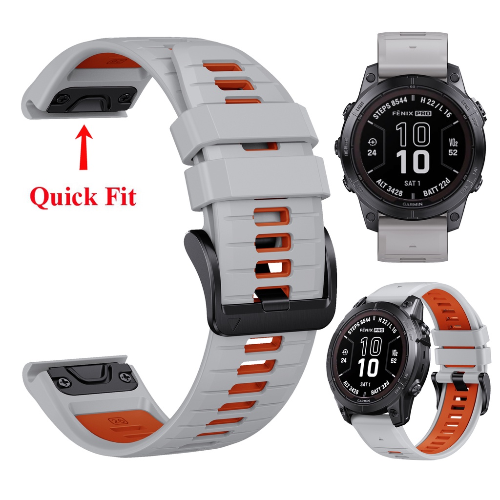 26mm 22mm Double Color Silicone Band Waterproof Bracelet Easy Replace ...