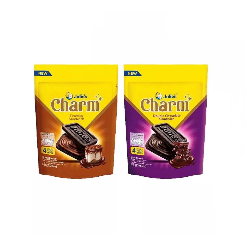 Julie's Charm Tiramisu / Double Chocolate Sandwich 86g (21.5g x 4 Packs ...