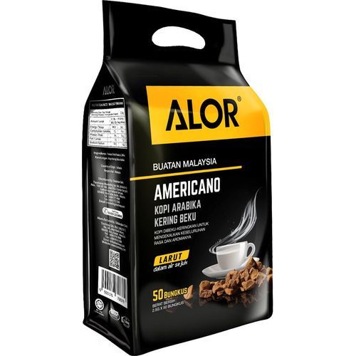 Alor Americano Freeze Dried Arabica Coffee Sachet 50 x 2.5g | Shopee ...