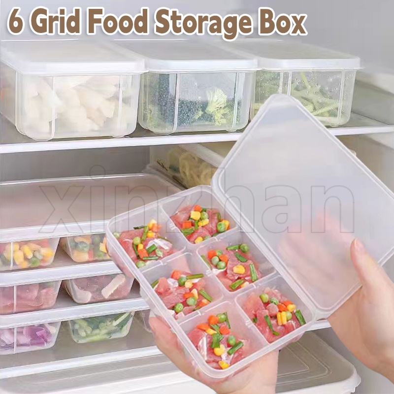 Food Grade Food Fruit Vegetables Organizer / 6 Grid Transparent ...