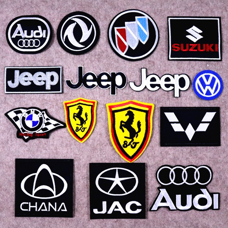 Brand Car Logo Badge JEEP Volkswagen Audi BMW Ferrari Embroidery Iron ...