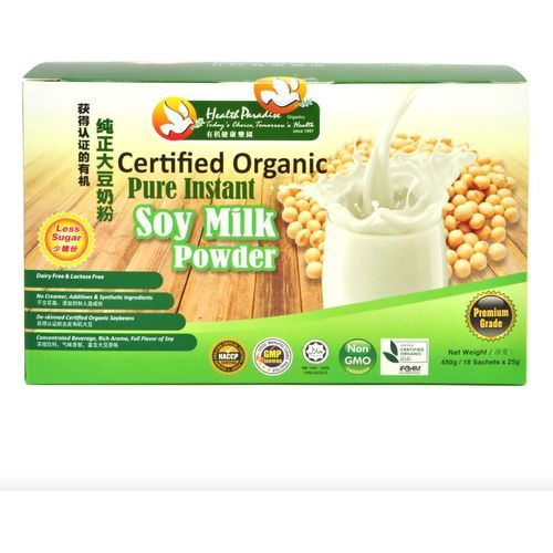 Health Paradise Organic Soya Milk Powder Less Sugar 450g | Shopee Singapore