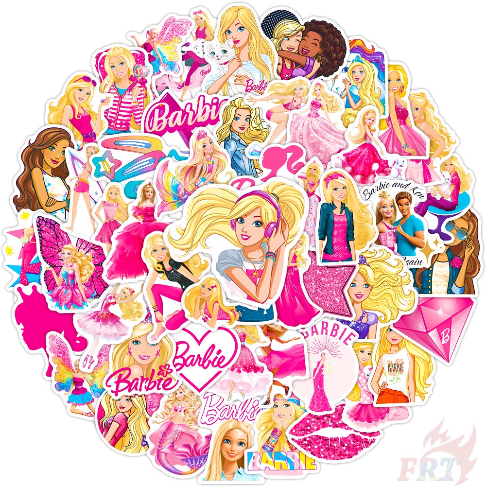 50Pcs/Set Barbie Princess Series 01 Stickers DIY Fashion Waterproof ...