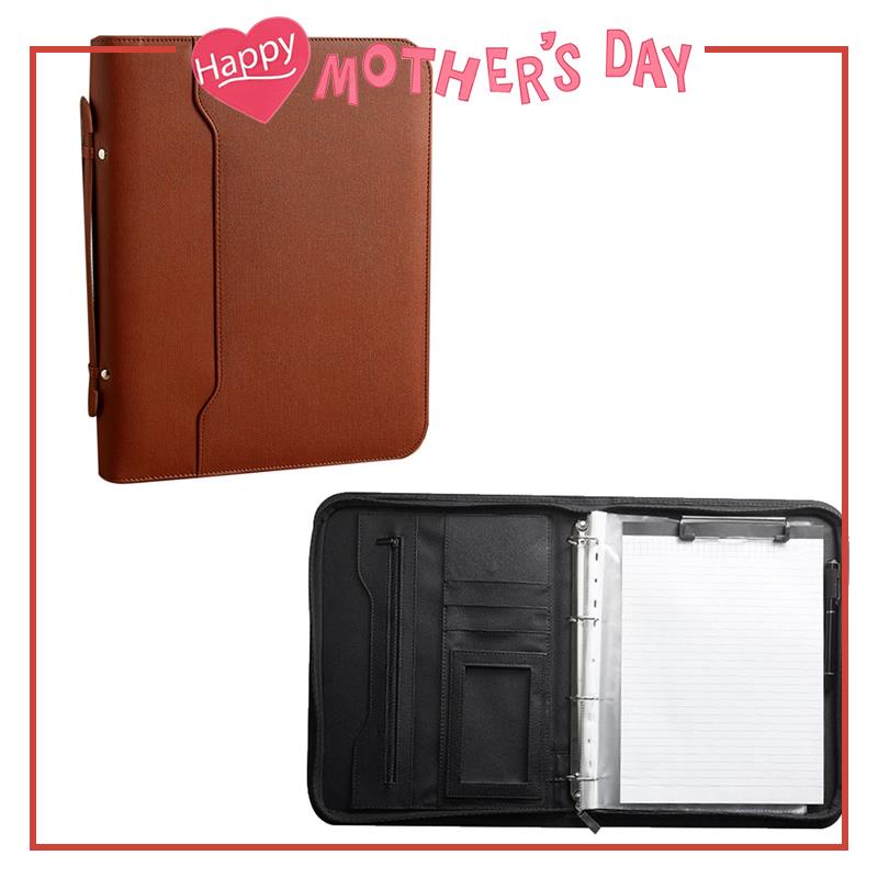 Zippered Portfolio Organizer, Leather Padfolio Binder, Professional ...