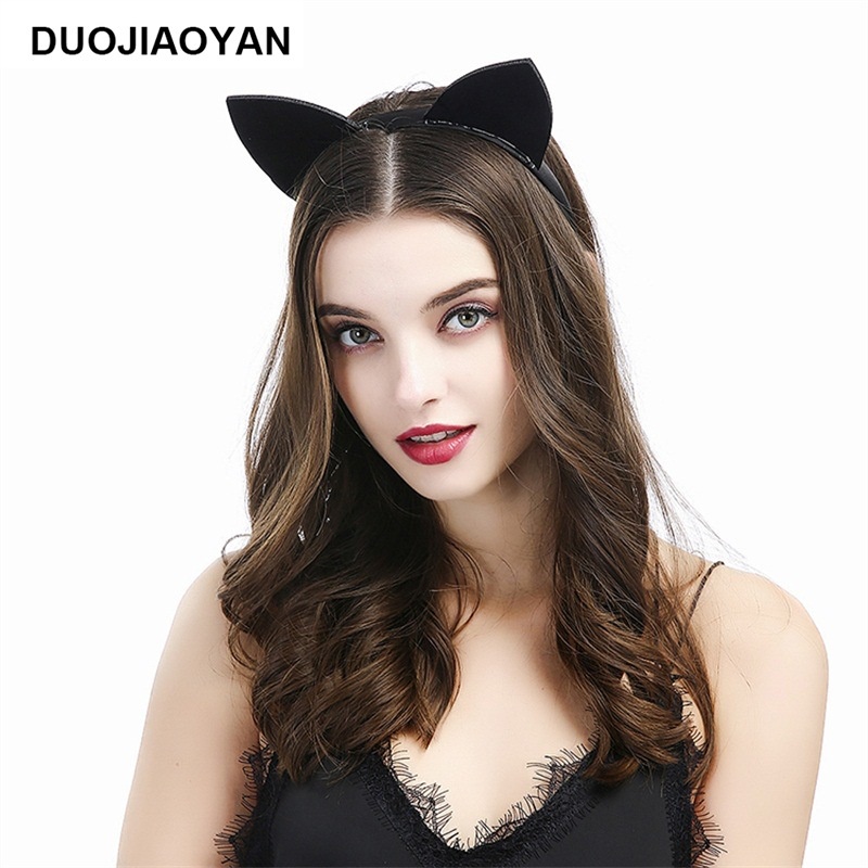 Cat Ears Series Hairband New Sexy Black Flocking Cat Ears Headband