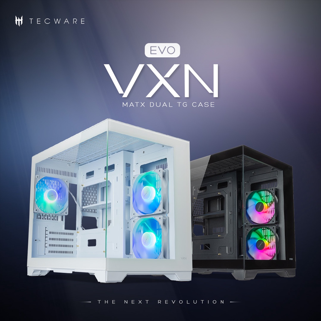 TECWARE VXN EVO - Dual Chamber mATX T.G Case With 3x 120mm (Daisy ...