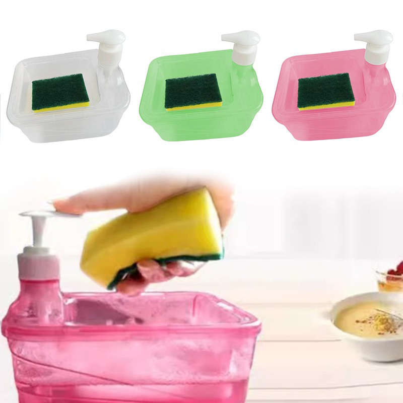 Portable Detergent Dispenser Set for Kitchen Dish 2In1 Soap Box with ...