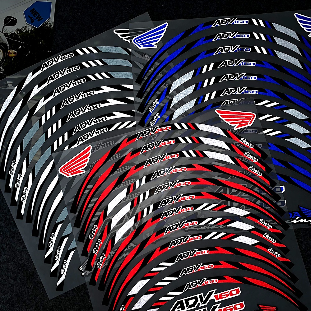ADV 160 Reflective Motorcycle Wheel Sticker Rim Hub DecalsFor HONDA ADV ...