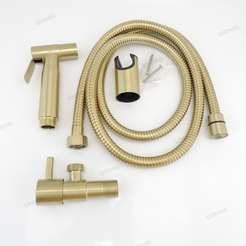 Stainless steel Gold brushed Toilet Bidet Spray wc bathroom shower head ...