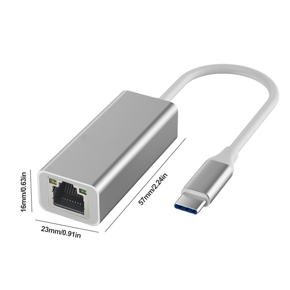 Type-C to RJ45 Gigabit Ethernet LAN Network Adapter USB Type-C Wired ...