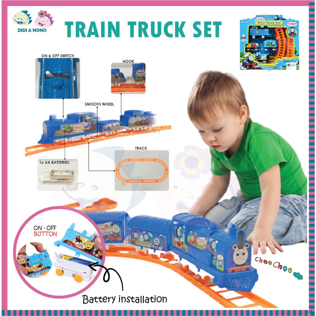 Kids Electric Railway Train Tracks Gauge Electric Train Set mainan ...