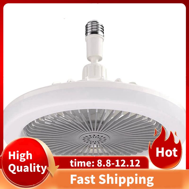 E27 Ceiling Fan with Lights,Enclosed Low Fan Light,Hidden Electric Fan ...