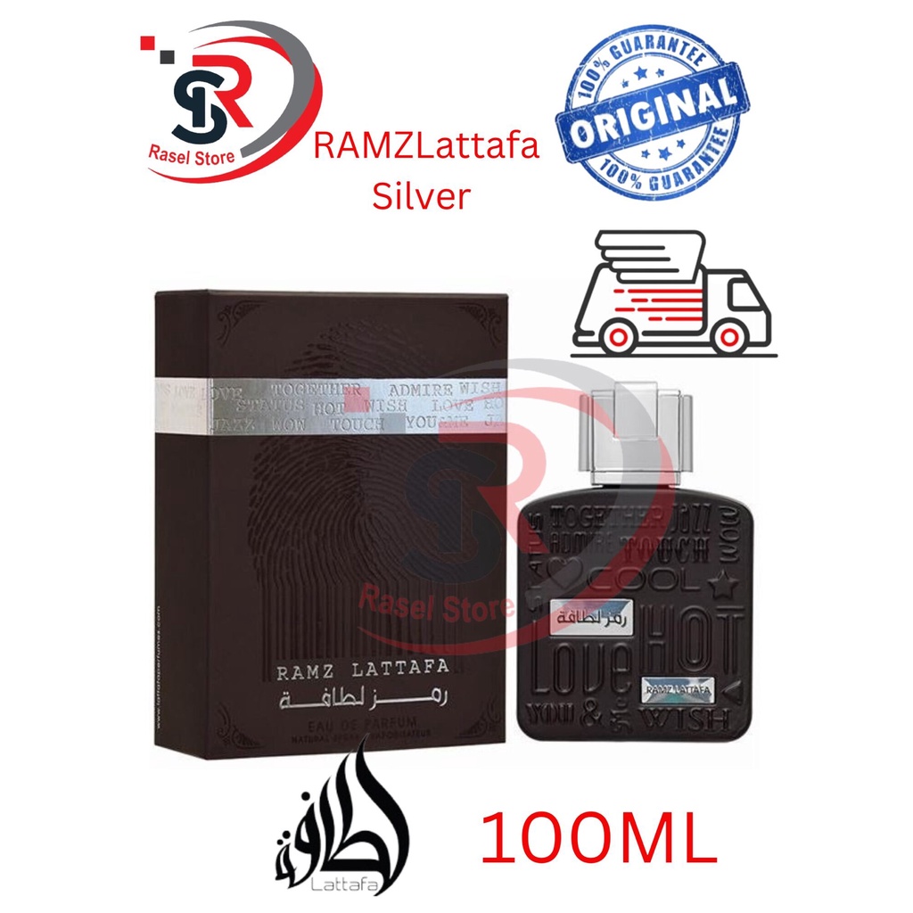 Ramz lattafa silver perfume EDP from 100 ml Lattafa 3D Sticker | Shopee ...