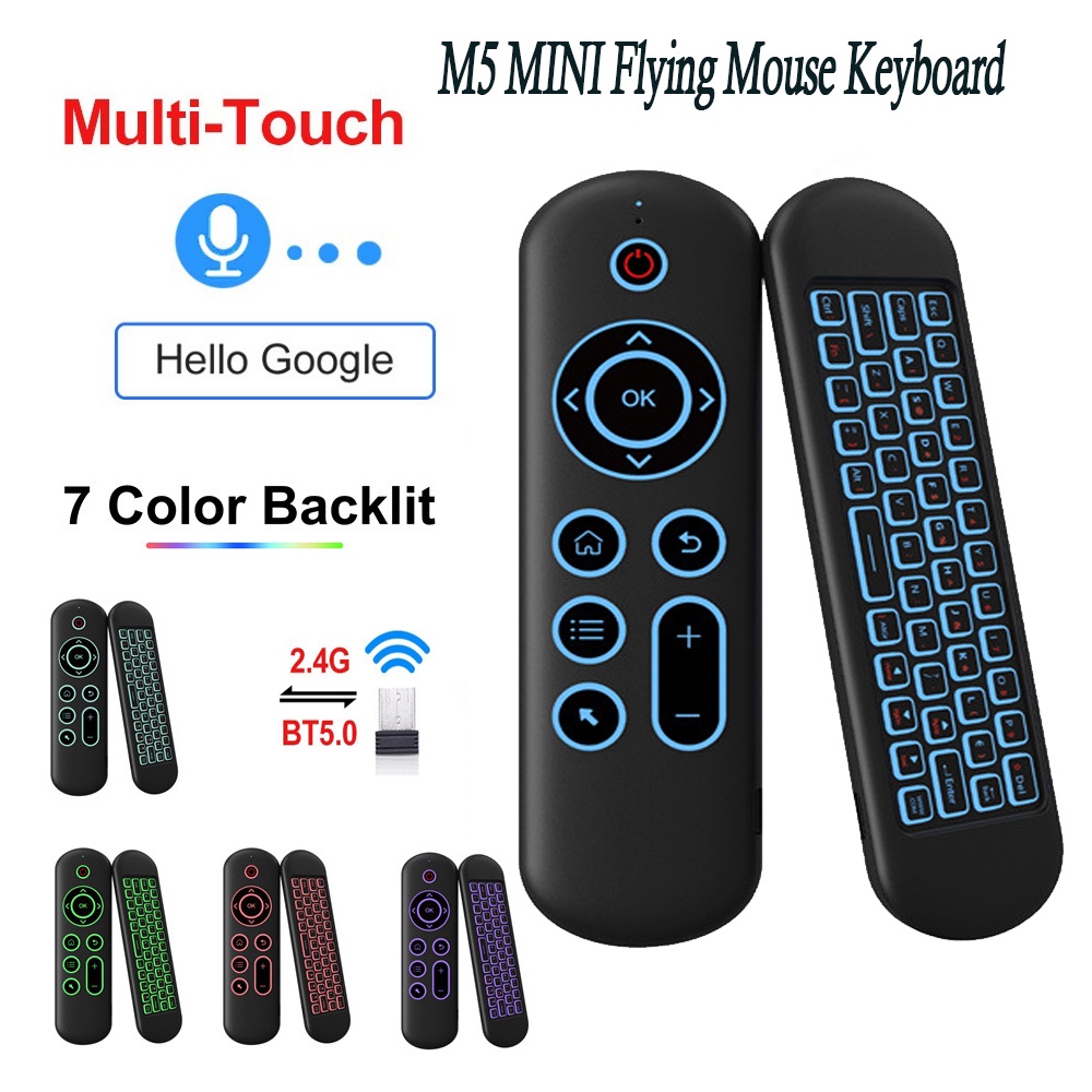 M5 Bluetooth Dual-mode Remote Control Air Mouse With Keypad Backlight ...