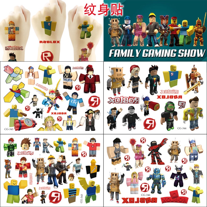 Roblox Party Tattoo Stickers Waterproof Robot Sticker Funny Cartoon ...
