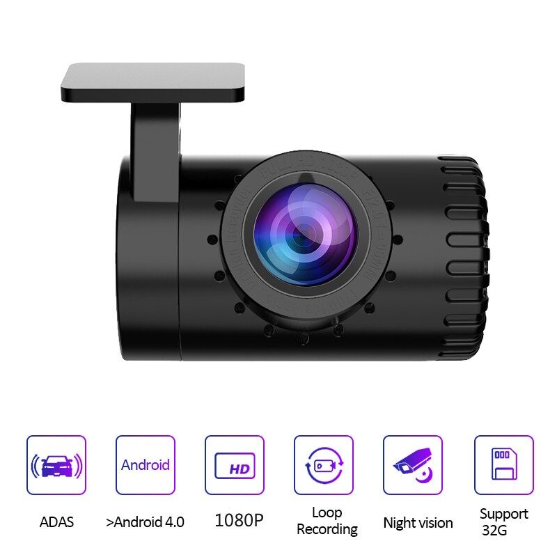 Android USB Front Camera WIFI 1080P Hidden Driving Recorder DVR Car ...