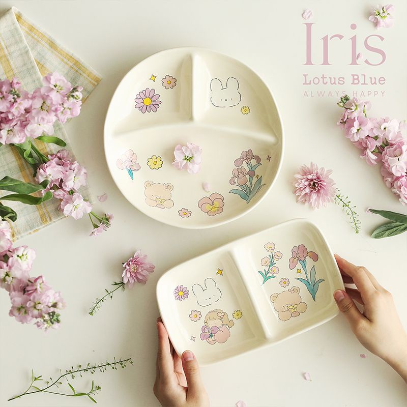 211 Iris Style Divider Fat reducing dividing plate Ceramic partition ...