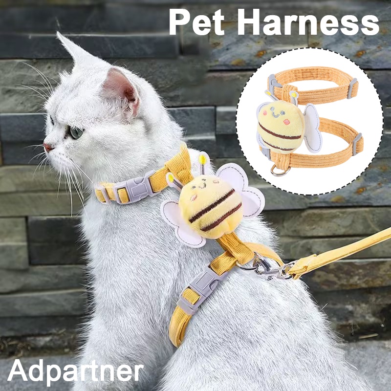 Pet Cat Bee Harnesses Leash Set for Cats Dogs,Bee Animals Funny Walking ...