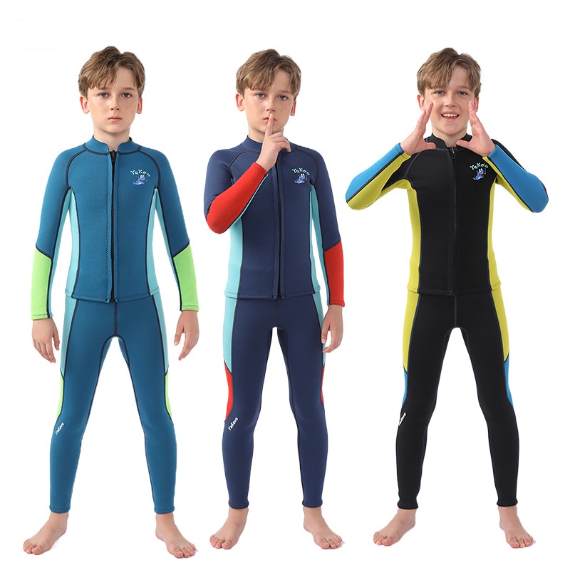 2pcs Thermal Split Swimwear for Kid Boys 2.5mm Children Diving Suits ...