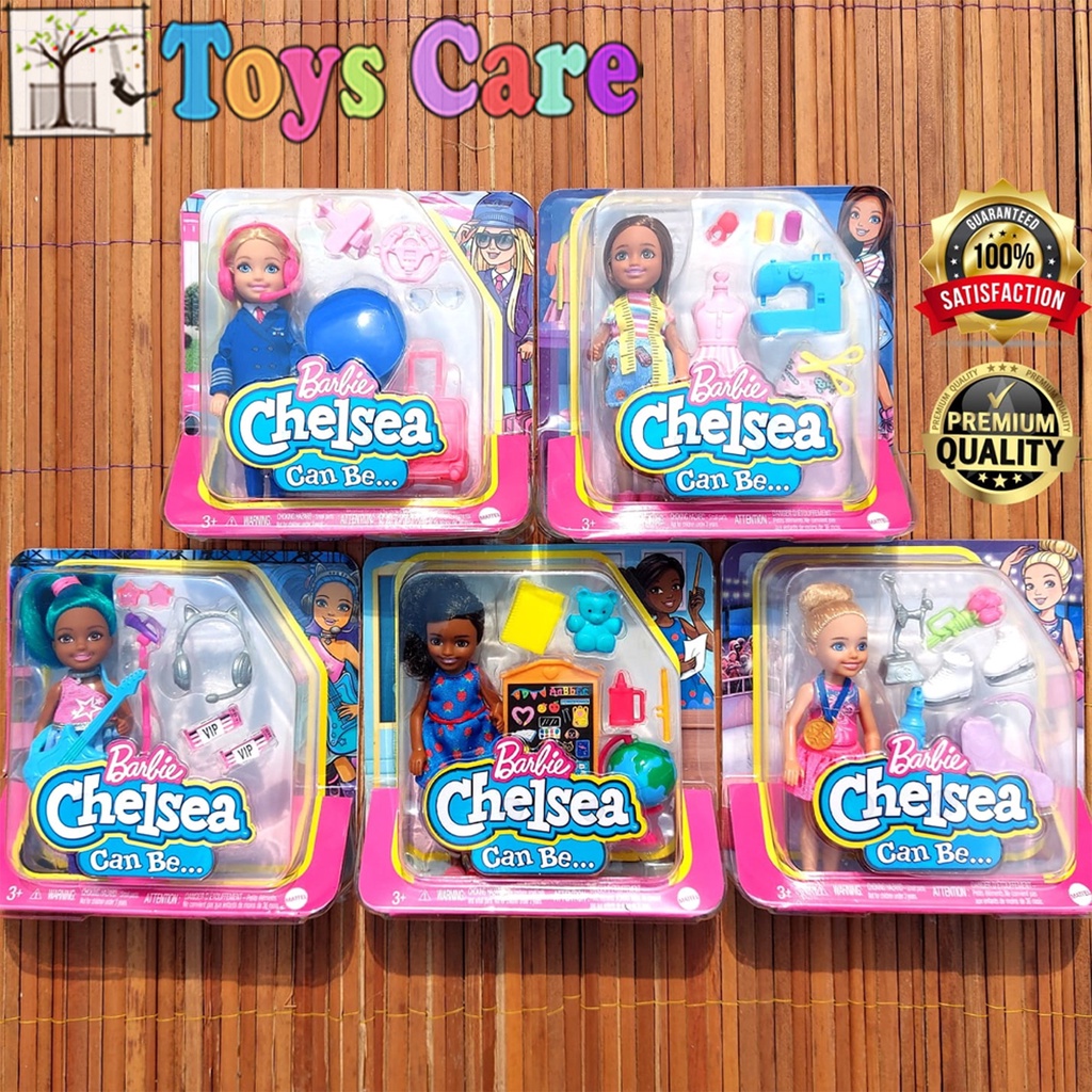 Barbie CHELSEA Doll CAN BE ANYTHING - CAREER DOCTOR TEACHER ICE SKATER ...