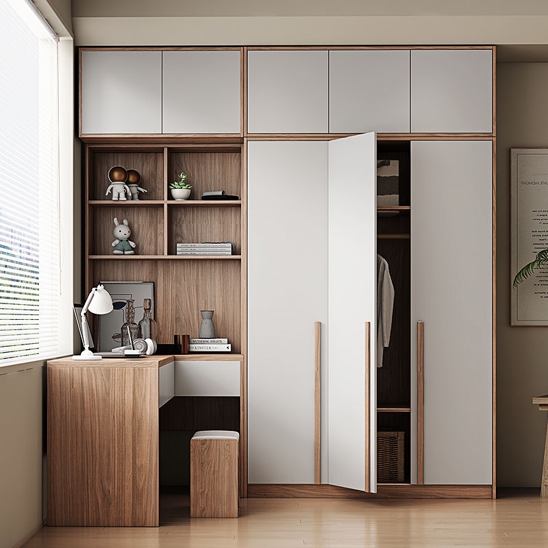 Wardrobe Corner Desk Bookcase Integrated Combination Nordic Home ...