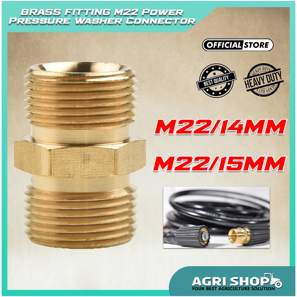 Agrishop Water Jet M22/1.5 14mm or 15mm Brass Fitting Adaptor Power ...