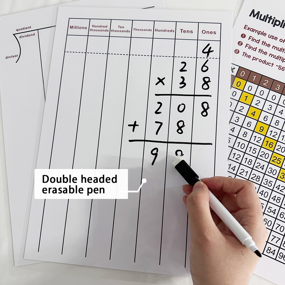 Dry Erase Multiplication Table Chart for Kids Toddelrs Oral ...