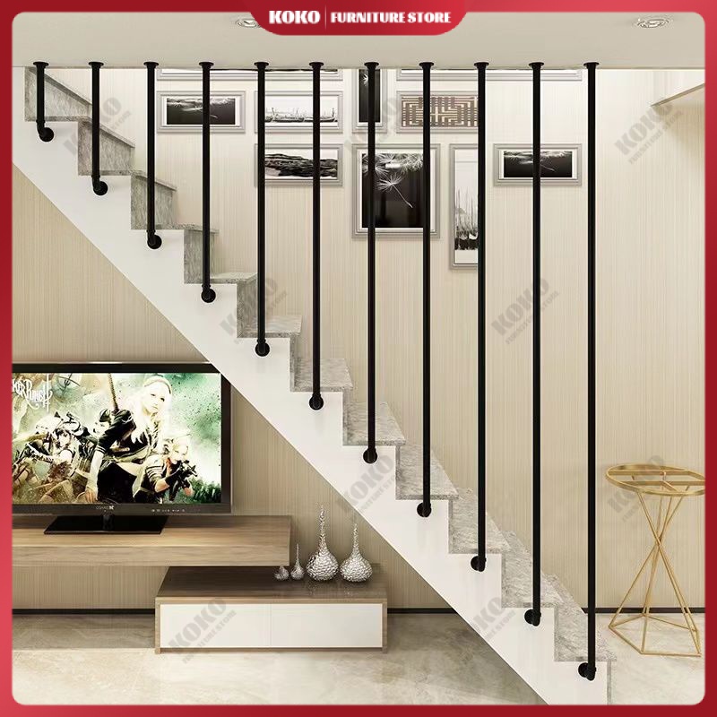 Stair handrails Scandinavian simple indoor partition protection railing ...