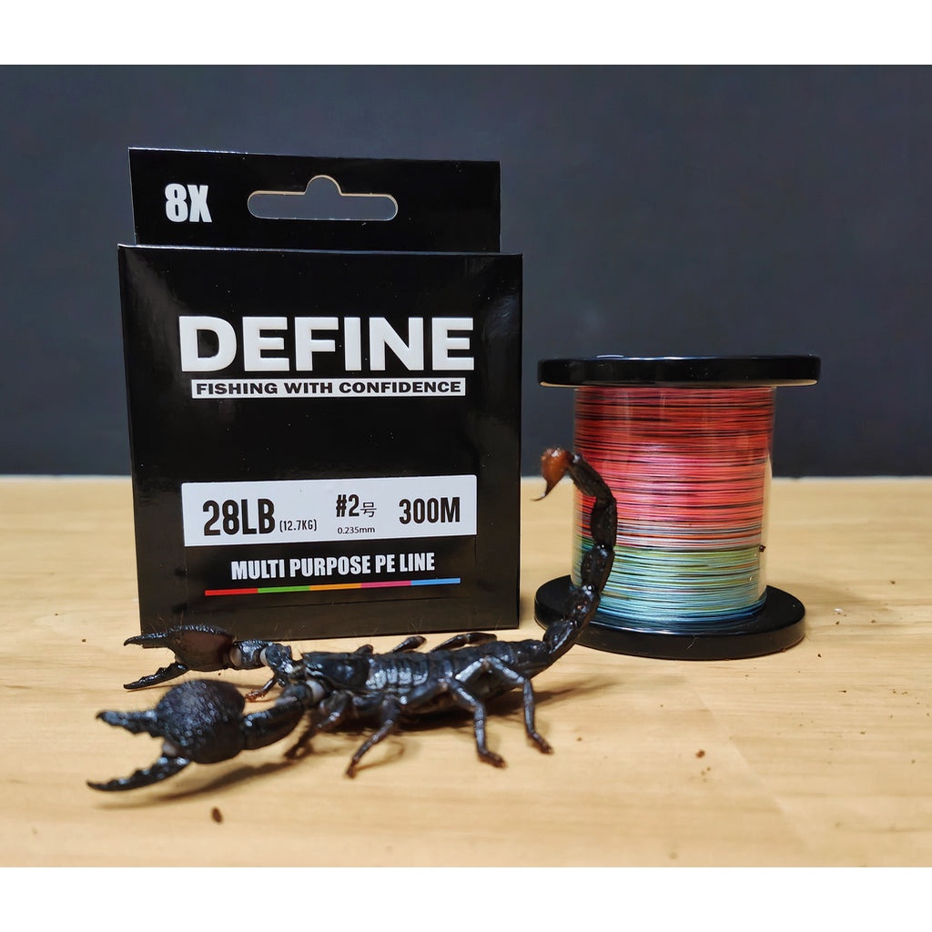 (300M) DEFINE MULTI PURPOSE PE LINE X8 (BRAID FISHING LINE) | Shopee ...