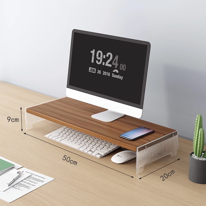 Acrylic monitor computer elevated rack desktop storage rack home office ...