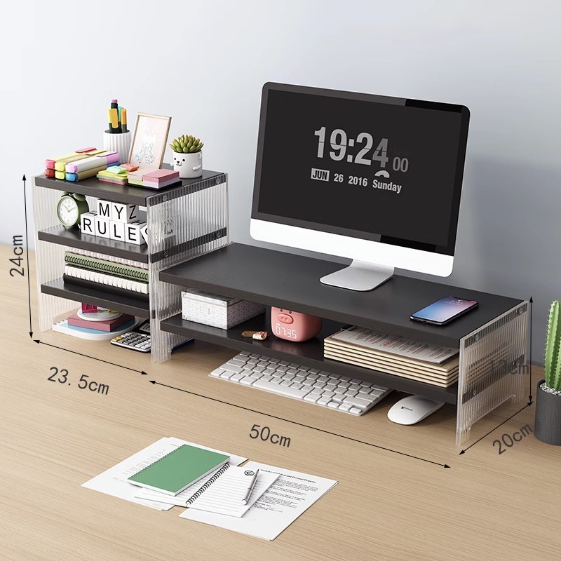 Acrylic monitor computer elevated rack desktop storage rack home office ...