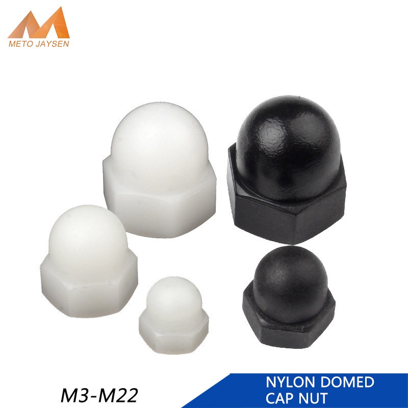 Nylon Hexagon Domed Cap Acorn Nuts M3 M4 M5 M6 M8 M10 M12 Ball Head Nut White Black Plastic ...