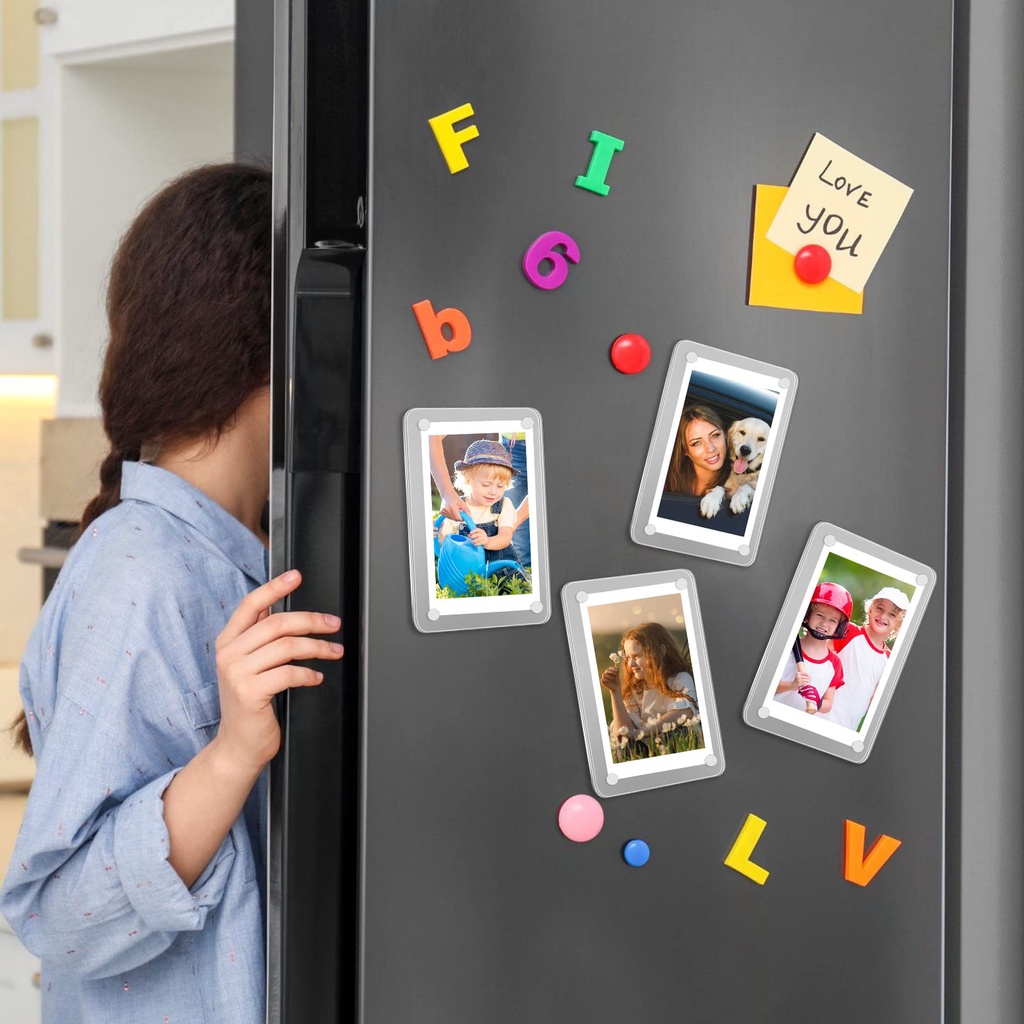 Acrylic Refrigerator Magnet Picture Frame Double Sided Magnetic Frame ...