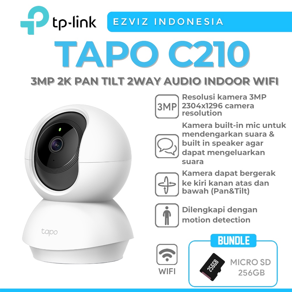 Tp-link TAPO C210 3MP 2K PAN TILT 2WAY AUDIO INDOOR WIFI CAMERA ...