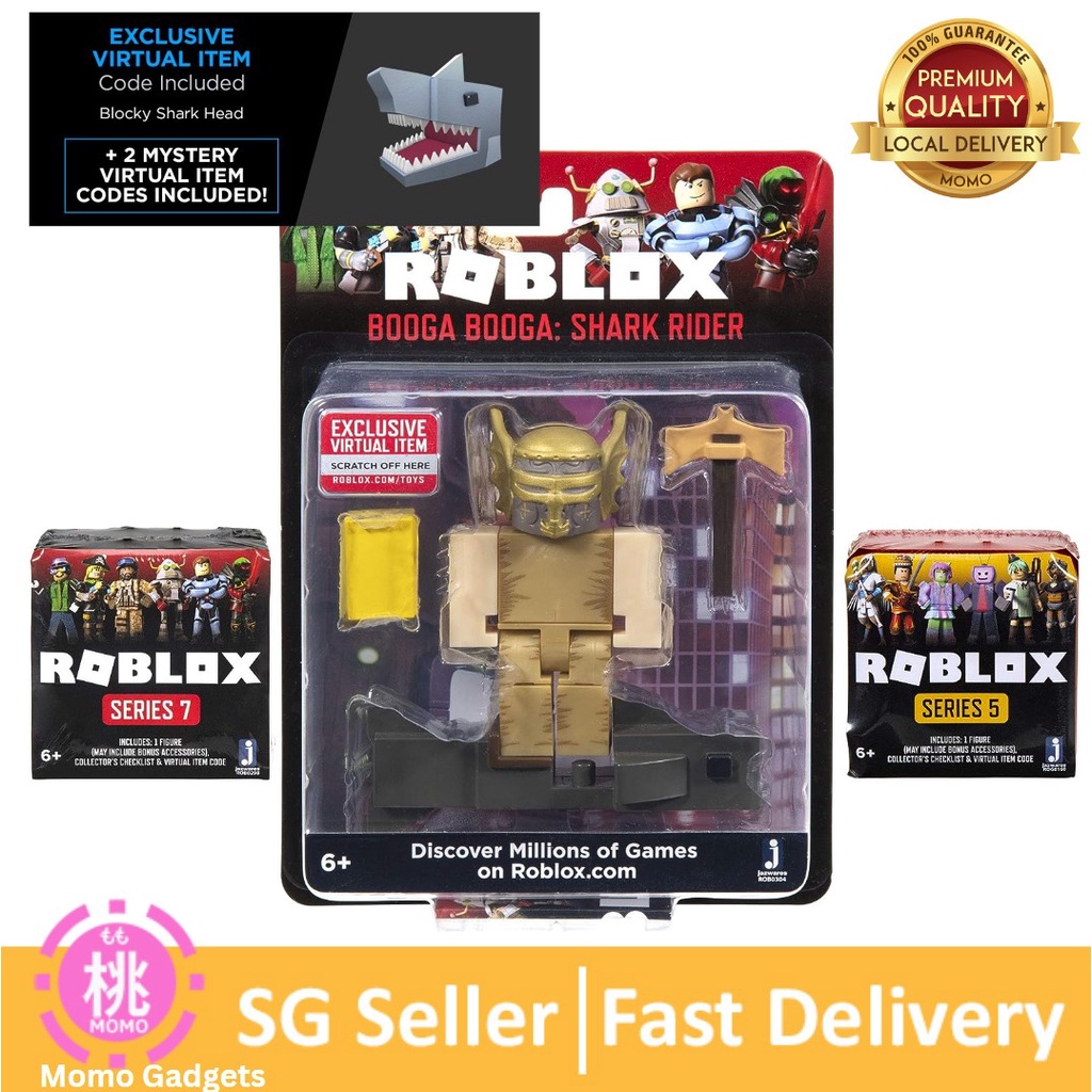 Roblox Action Collection - Booga Booga: Shark Rider Figure + Two ...