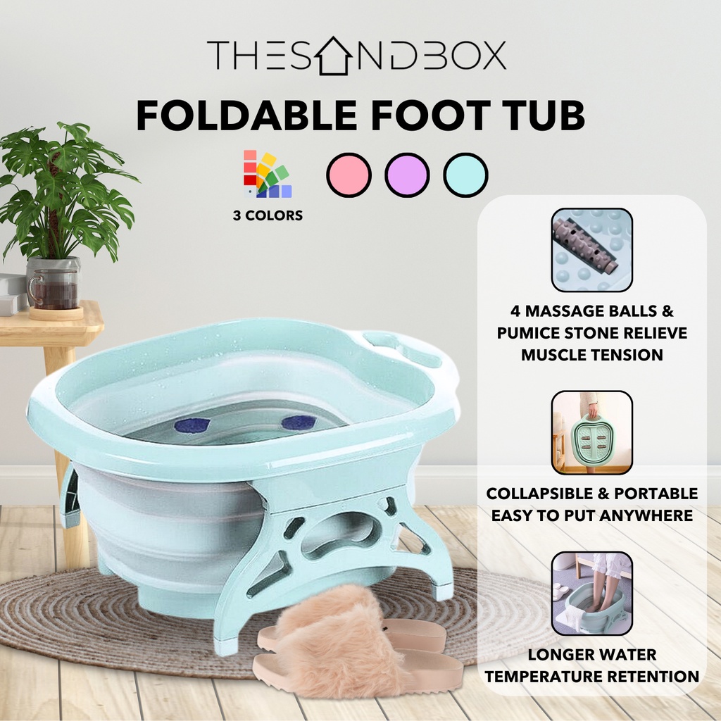 Foldable Foot Tub [ Bath Spa Massage Folding Healthy Feet Relaxing Leg ...