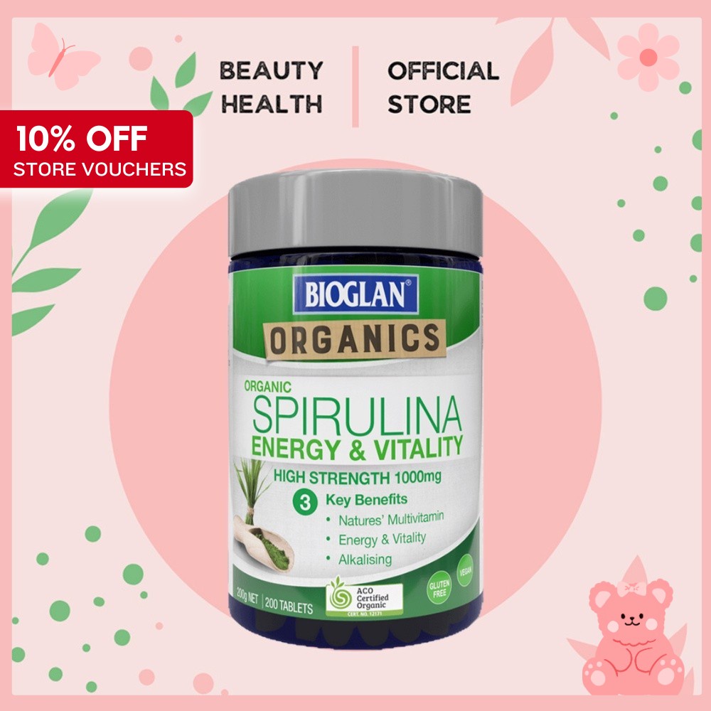 BIOGLAN Organics Spirulina 200 Tablets 1000mg Superfoods [BeautyHealth ...