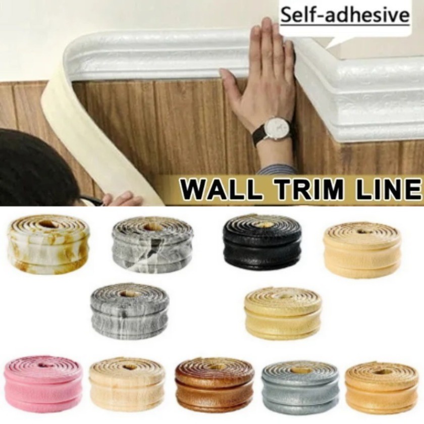 Moisture Proof 230cm 3d Pattern Sticker Wall Trim Line Skirting Border