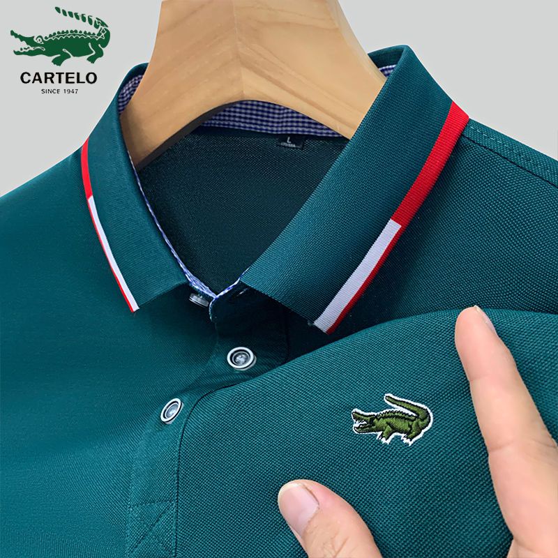 Embroidery Polo Shirt for Men Stand-up Collar Crocodile Polo Shirt ...