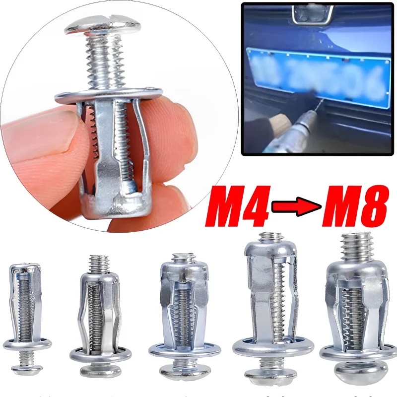 4 Pcs M4 M5 M6 M8 Petal Rivet Nut Kit Car Number Plate Metal Clip Clamp ...