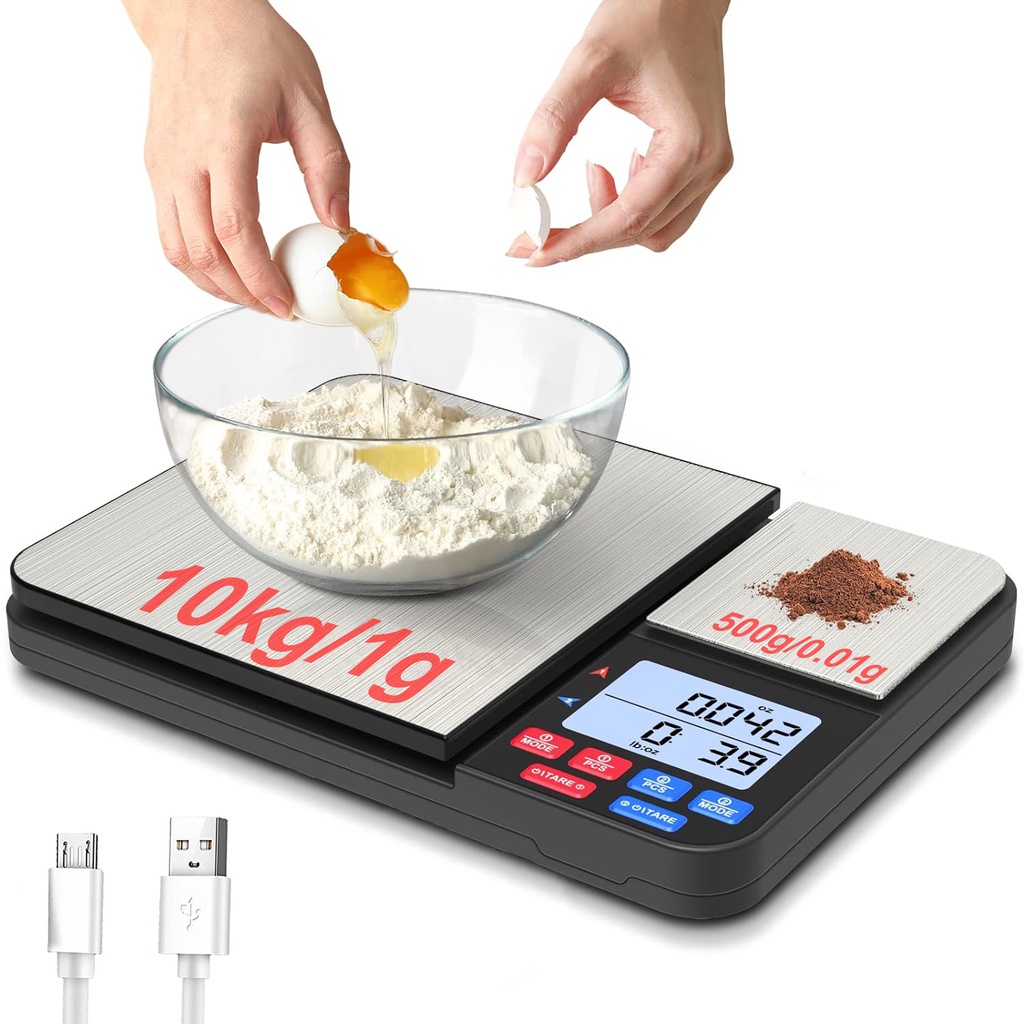 10kg Dual Platform Food Scale Digital Kitchen Scale Grams and oz for ...