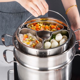 304 Stainless Steel Fan-shaped Steamer Box Separated Steamer Tray ...