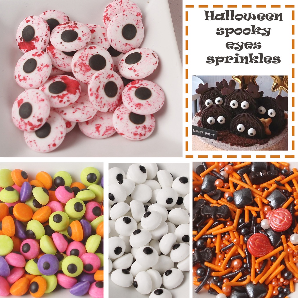 30g Eyes Sprinkles Eyeball Edible Sugar Mix Halloween Eye Sprinkle ...