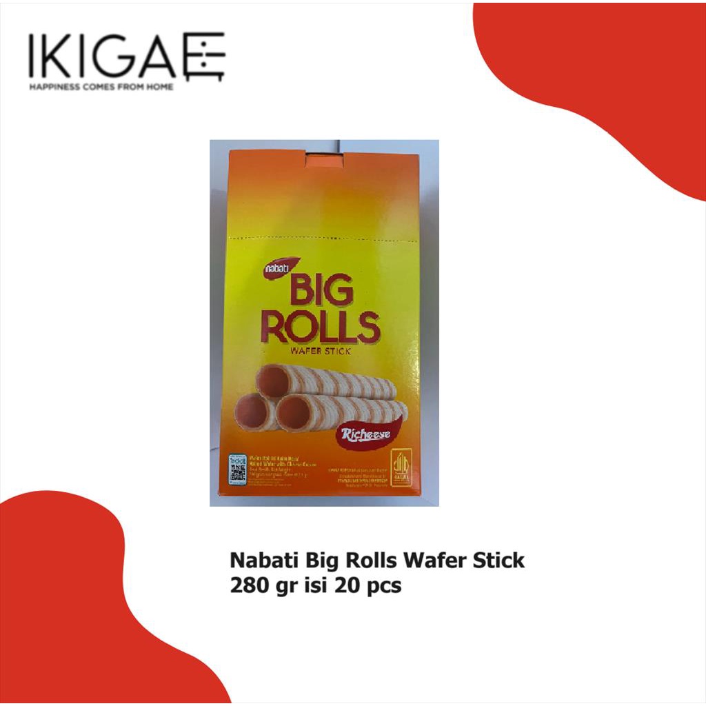 NABATI BIG ROLLS WAFER STICK CHEESE CREAM / RICHEESE 280 GR CONTENTS 20 ...