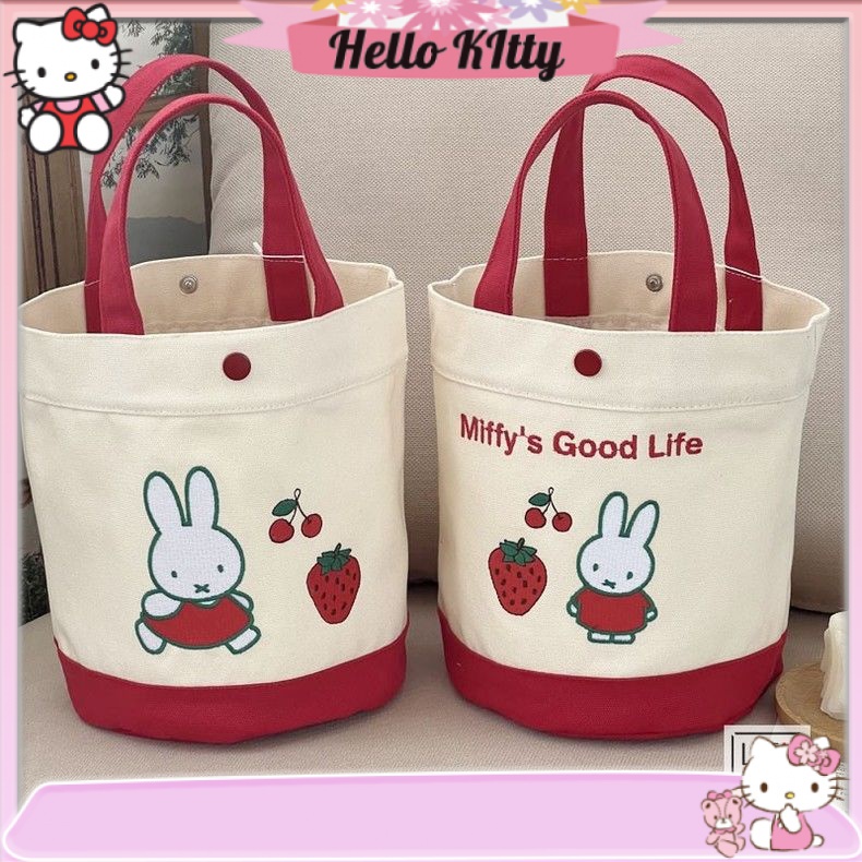 Miffy Miffy Miffy Embroidered Bucket Bag Bento Lunch Box Bag Cartoon ...