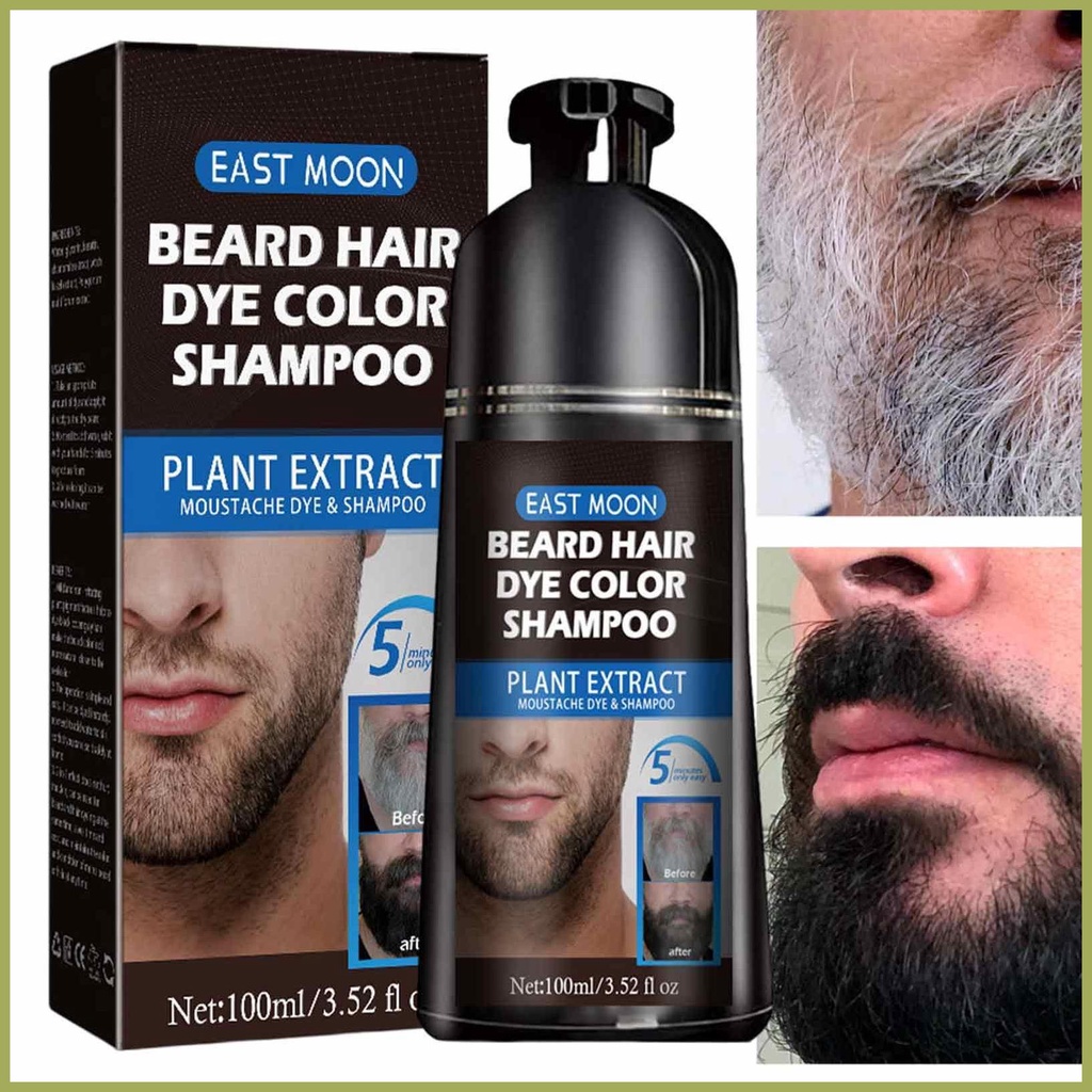 Beard Dye for Men 100ml Natural Beard Dye Hair Darkening Shampoo ...