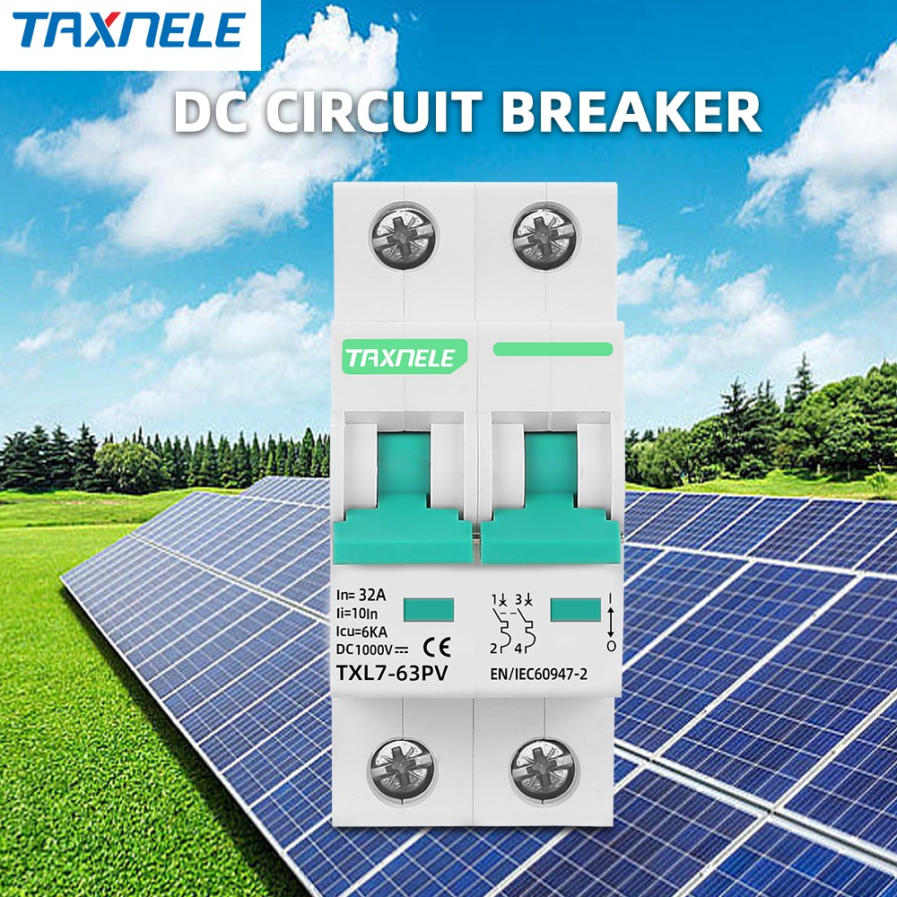 DC MCB Battery Switch Solar Mini Circuit Breaker L7 2P 1000VDC Short Circuit Protection 10A 16A ...